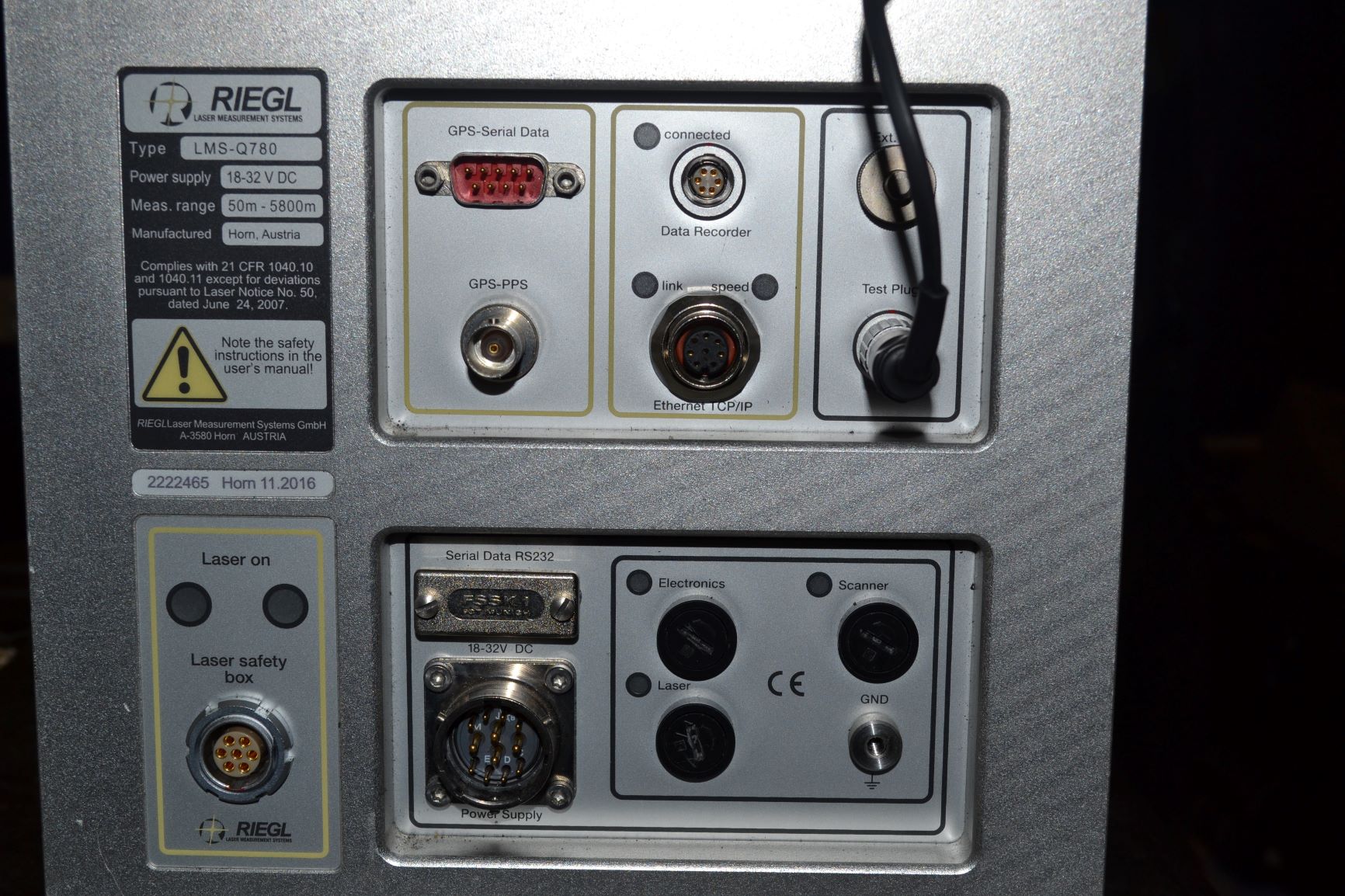 Ref.1107: RIEGL Lidar LMS-Q780 (purchased in 2016) with data recorder – New Tech Services